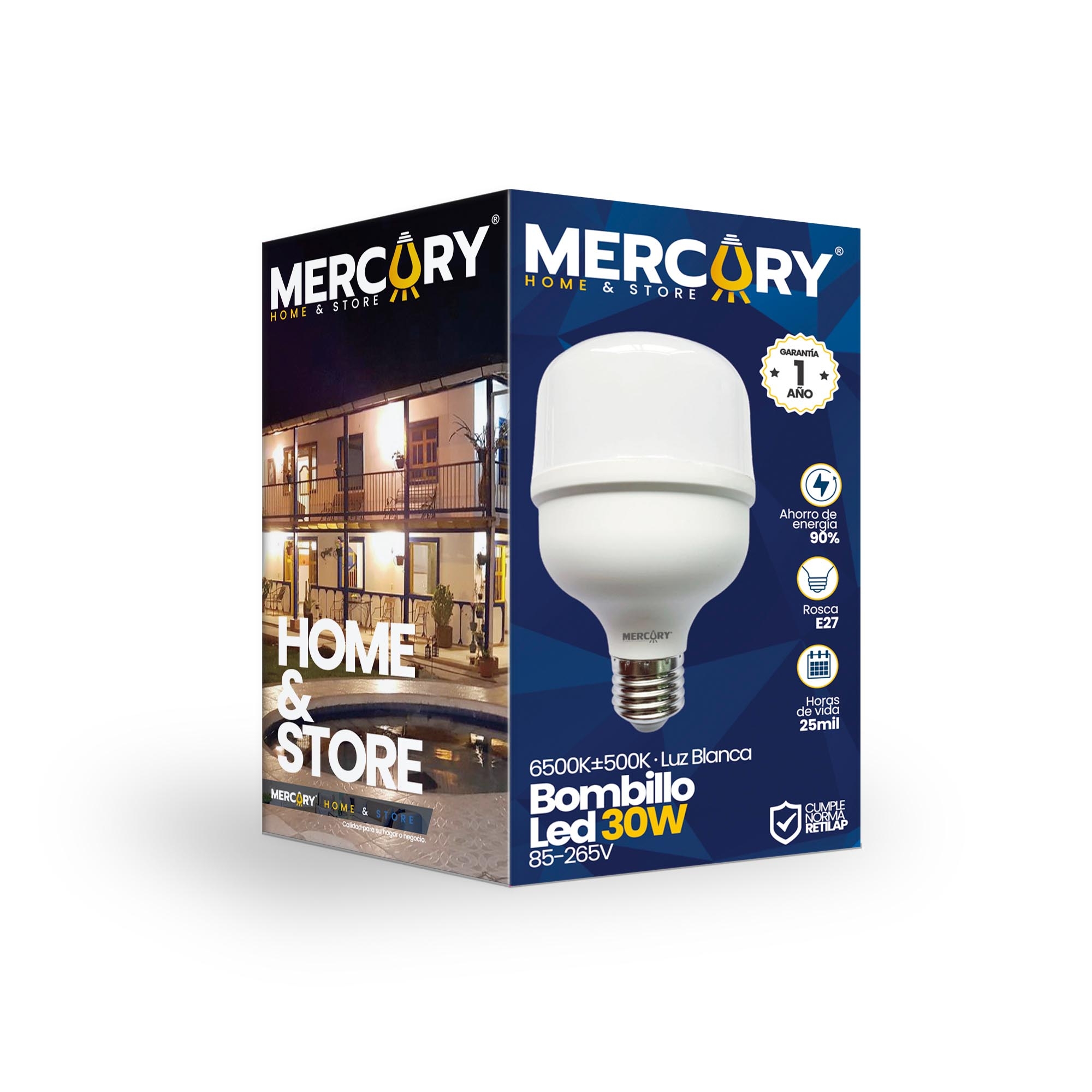 Bombillo Led Mercury 30W Ibl10 E27 Alta Potencia Luz Blanca